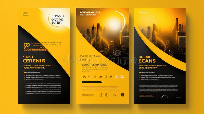 Modern flyer design yellow stock illustration. Illustration of ...