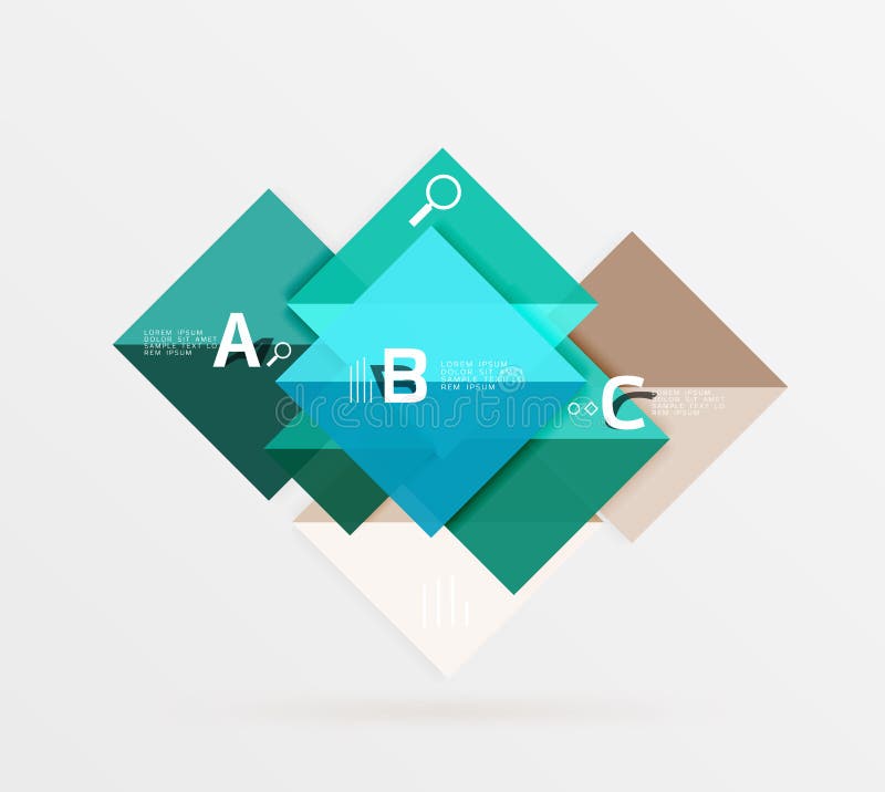 Modern Flying Square Infographic Stock Illustration - Illustration of ...