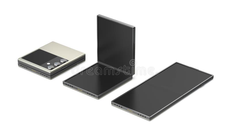 Modern Foldable Smartphones Stock Image - Illustration of empty, group ...