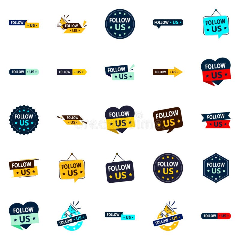 25 Modern Follow Us Banners for Instagram and Twitter Stock Vector ...