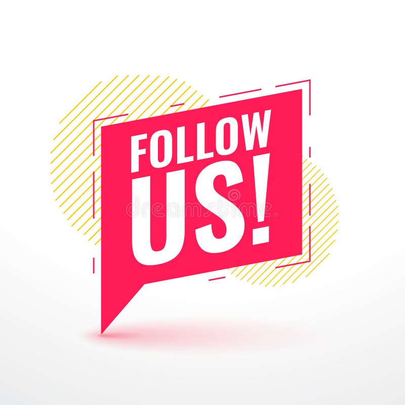Modern Follow Us Template in Chat Bubble Design Stock Vector ...