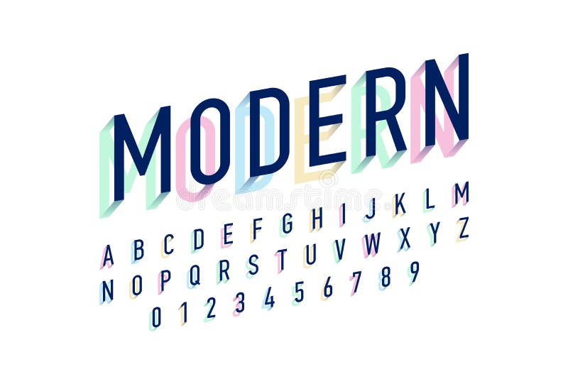 Modern font design stock vector. Illustration of alphabet - 124263304