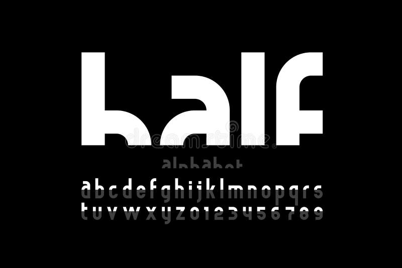Half font. Vector alphabet stock vector. Illustration of uppercase ... Half font. Vector alphabet stock vector. Illustration of uppercase ...