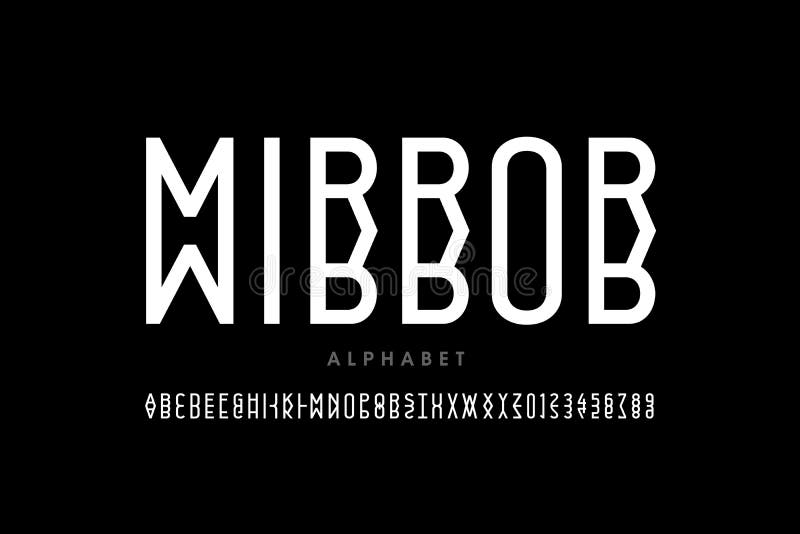 Modern Mirror Style Font Design Stock Vector - Illustration of english ...