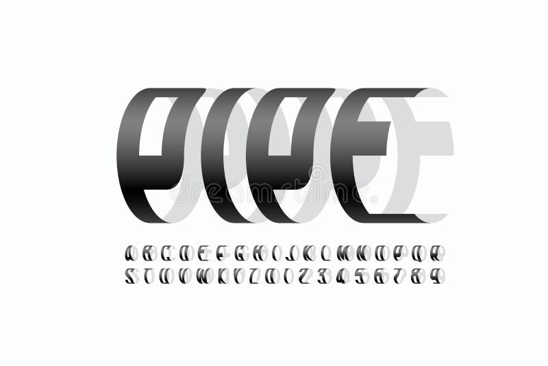 3d Black pipe font stock illustration. Illustration of isolated - 43041544