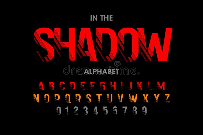 Modern Font with Shadow Effect Stock Vector - Illustration of letters ...