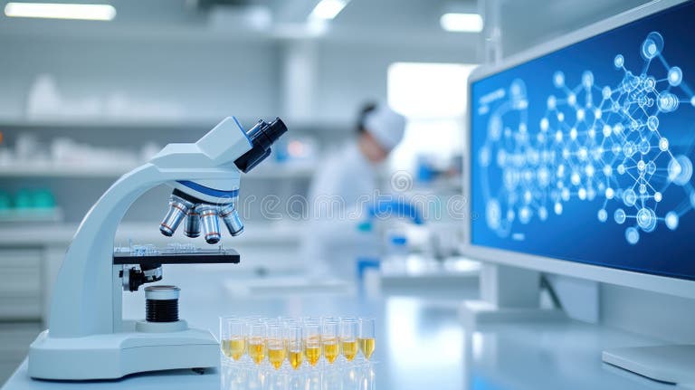 A Modern Food Laboratory Featuring Advanced Equipment and Microscope ...