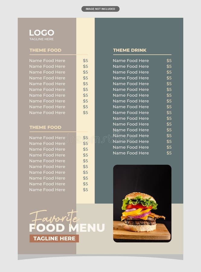 Modern Food Menu Vector Design for Restaurant Catalog Stock ...
