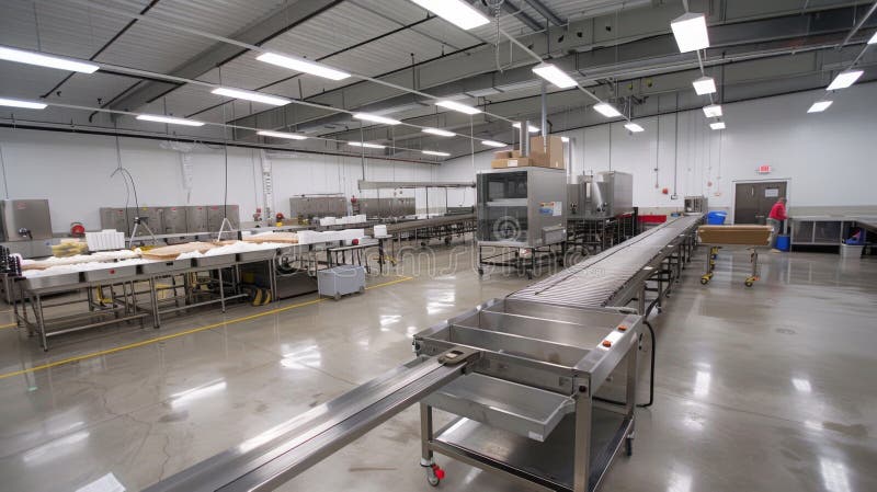 Modern Food Processing Facility Conveyor System Stock Photo - Image of ...