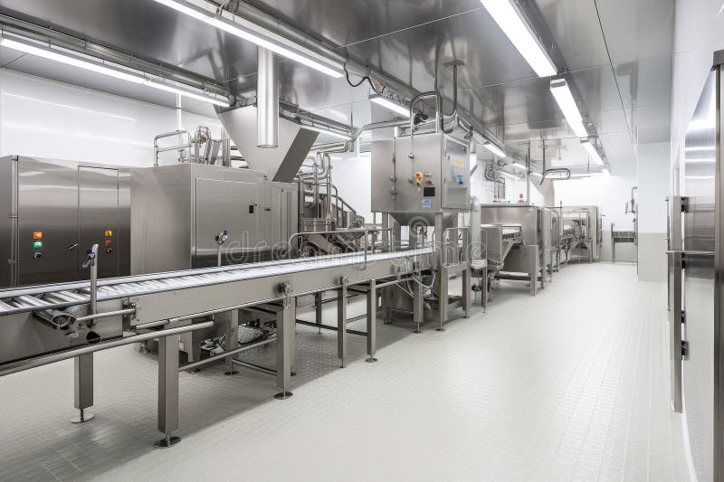 Modern Food Production Facility, with Automated Systems and Cutting ...