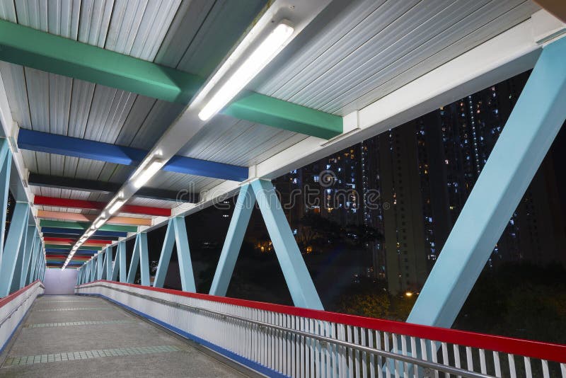 Modern foot bridge stock image. Image of pathway, city - 162249627