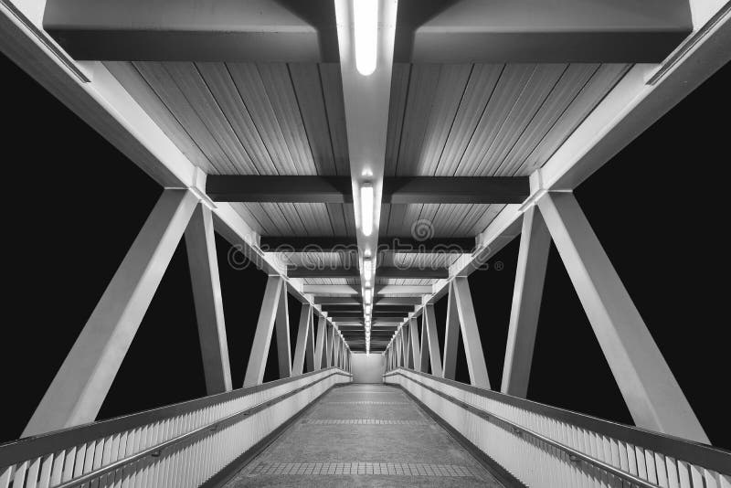 Modern foot bridge stock image. Image of light, interior - 81907265