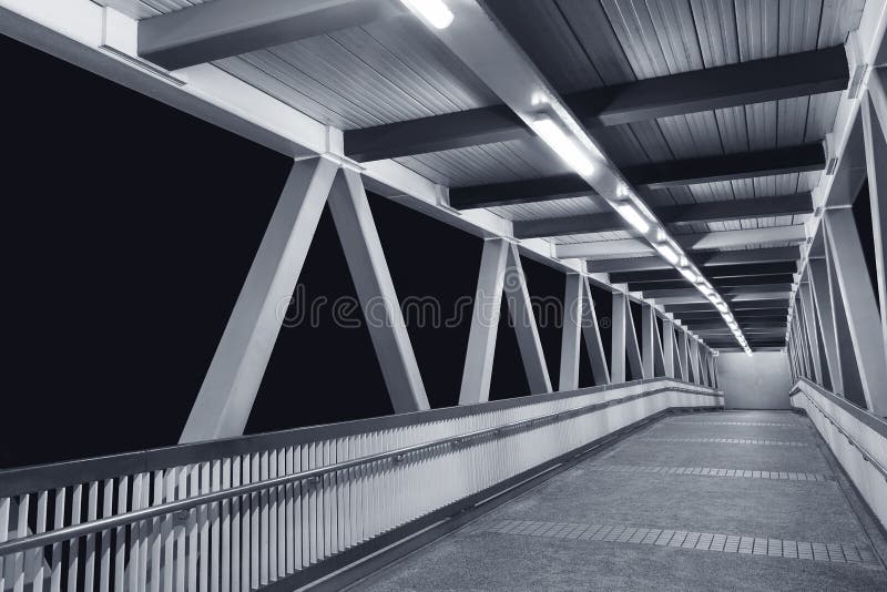 Modern foot bridge stock photo. Image of ceiling, design - 106986826
