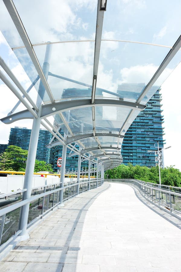 Modern footbridge stock image. Image of brick, architecture - 24746577
