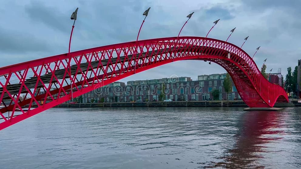 Modern Footbridge Python Bridge at Eastern Docklands Neighborhood of ...