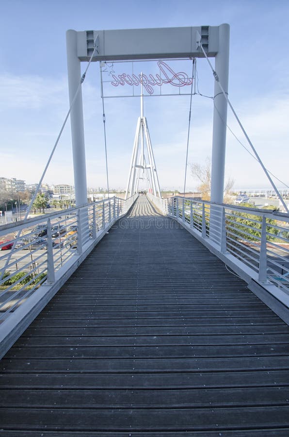 Modern Footbridge in a Urban Park Stock Photo - Image of downtown ...