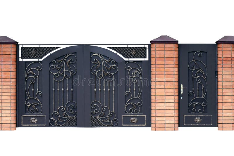 Modern Forged Decorative Gates. Stock Image - Image of decor, border ...