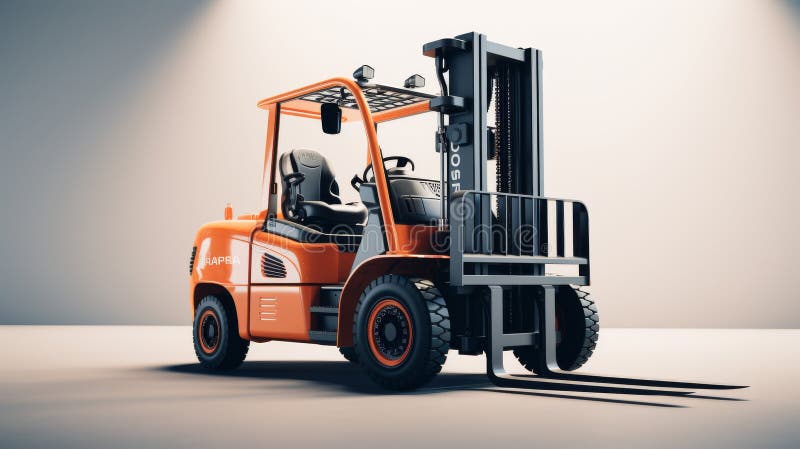 A Modern Forklift in an Industrial Warehouse Setting during Daytime ...