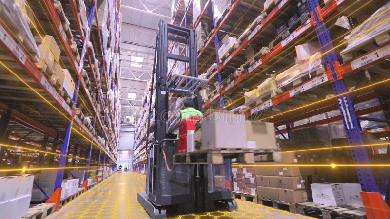 Futuristic Concept of a Modern Warehouse. Visualization of a Modern ...