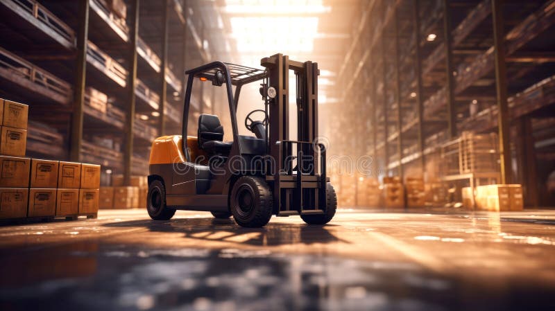 Loading and Unloading of Goods in a Warehouse Using a Forklift Stock ...