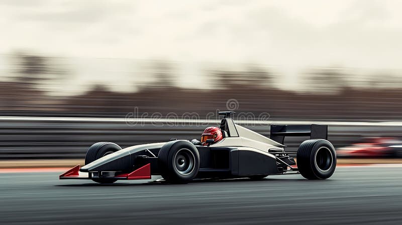 Formula One Race Car Speeding on a Racetrack Stock Photo - Image of ...
