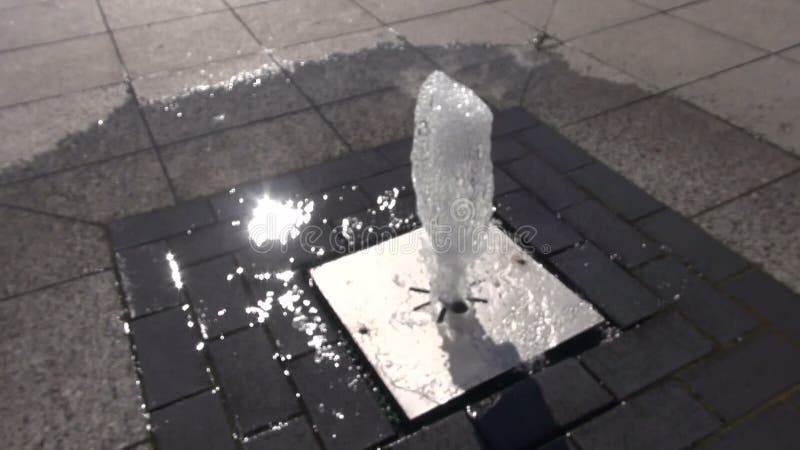 Modern Fountain Water Splash in City Square Stock Footage - Video of ...