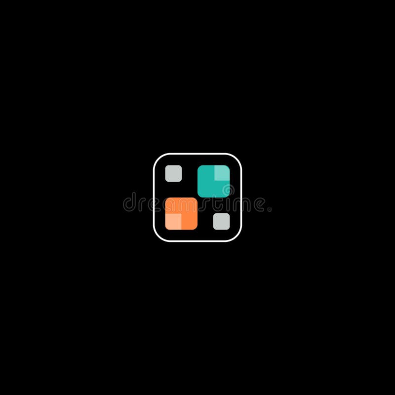 Modern Four Square Geometric App Icon Logo Stock Illustration ...