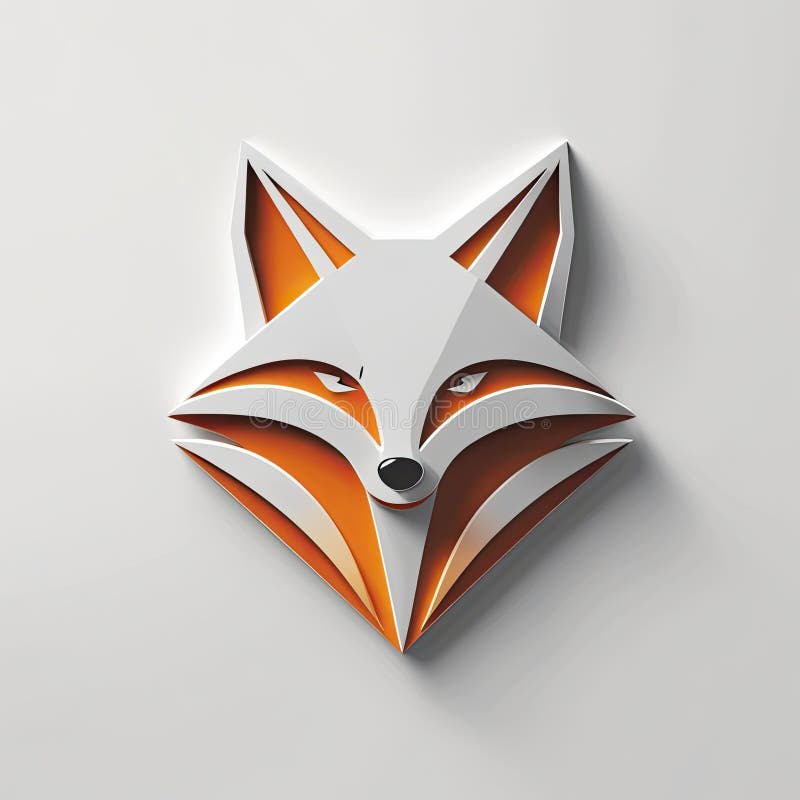 Modern Fox Head Logo in Vector Style with Grey Background Stock ...
