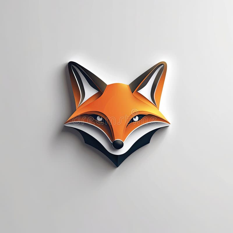 Modern Fox Head Logo in Vector Style with Grey Background Stock ...