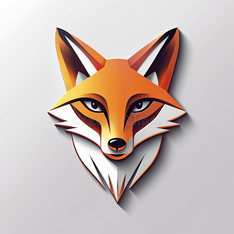 Modern Fox Head Logo in Vector Style with Grey Background Stock ...