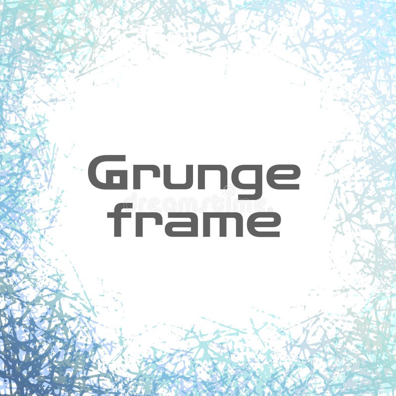 Modern Frame in Grunge Design. Vector Empty Graphic Border with Frozen ...