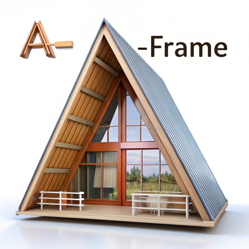 Modern a Frame House Isolated on White Background Stock Illustration ...
