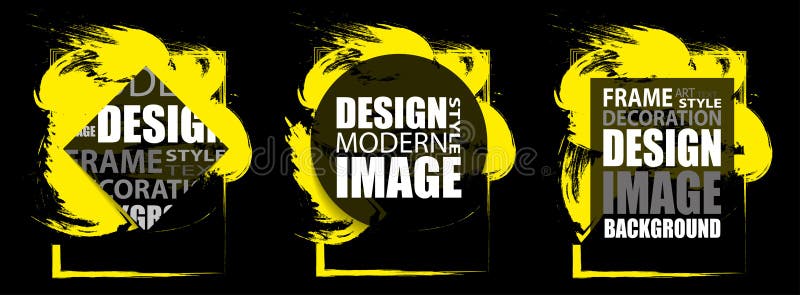 Modern Frame for Text. Dynamic Yellow Design Elements Stock Vector ...