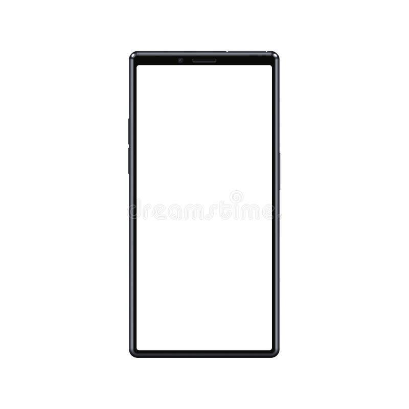 Modern Frameless Cellphone Smartphone with Blank White Empty Screen ...