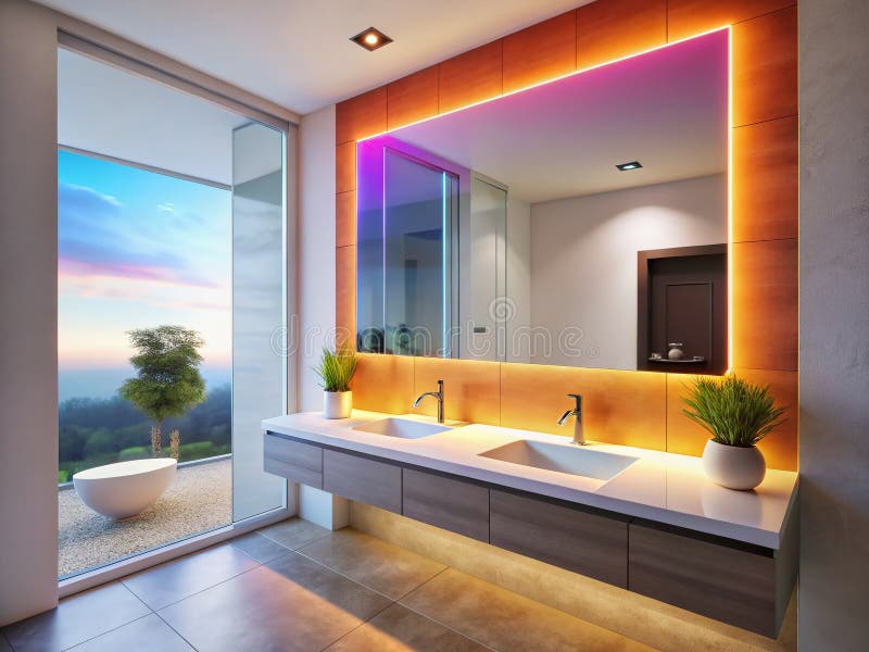 Modern Frameless Smart Mirror with Integrated Display Enhance Your ...