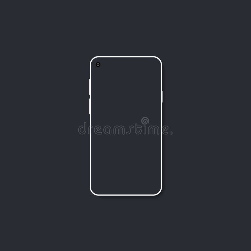 Modern Frameless Smartphone Vector Illustration in Flat Design Style ...