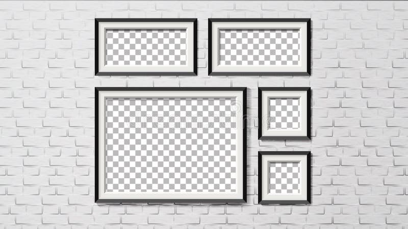 Modern Frames on Brick Wall Background Set Vector Stock Vector ...