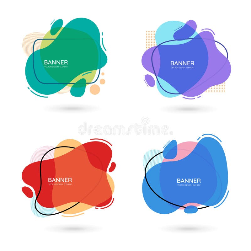 Modern Free Form Abstract Vector Banners. Flat Design of Different ...