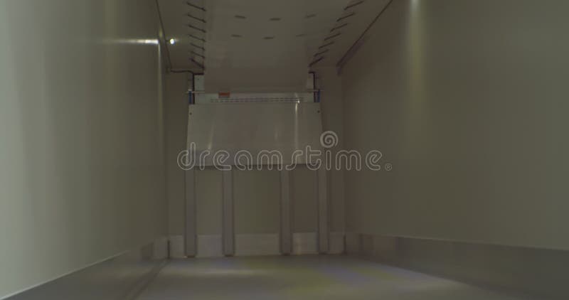 Modern Freight Transport.shot Inside a Cargo Empty Clean Semi-trailer ...