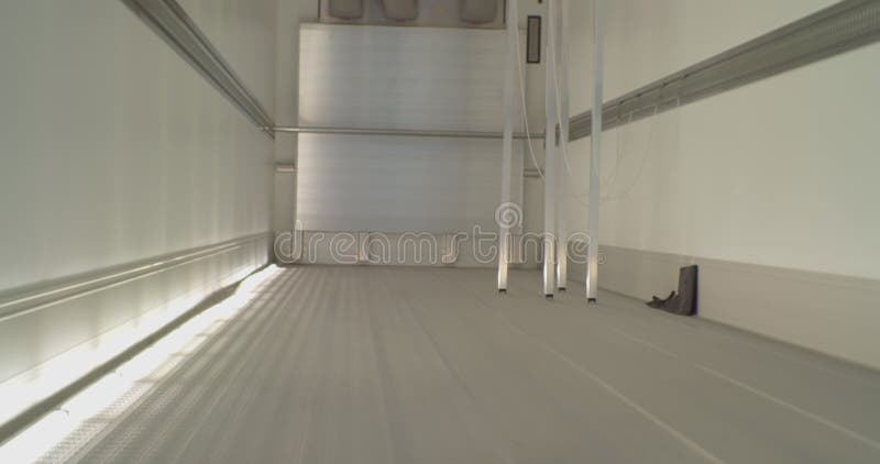 Modern Freight Transport.shot Inside a Cargo Empty Clean Semi-trailer ...