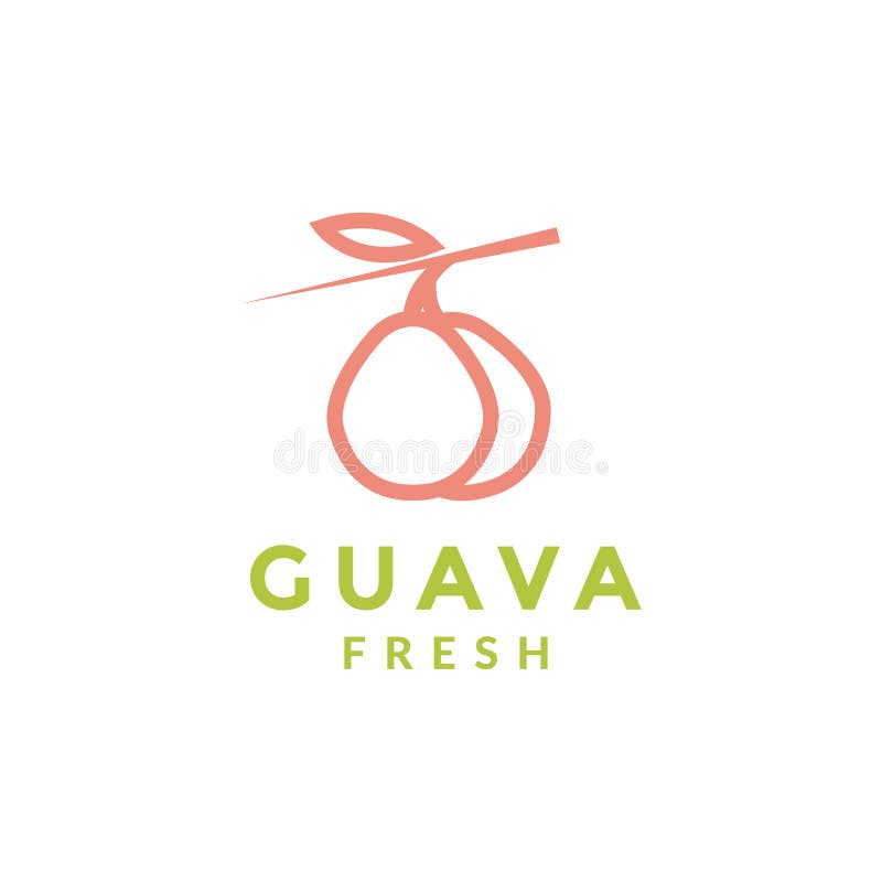 Modern Fresh Fruit Guava Logo Design Stock Vector - Illustration of ...