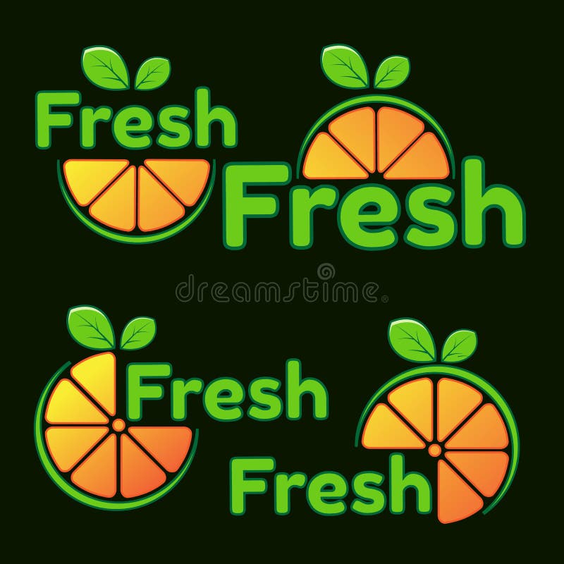 Modern fresh orange logo stock vector. Illustration of green - 229453049