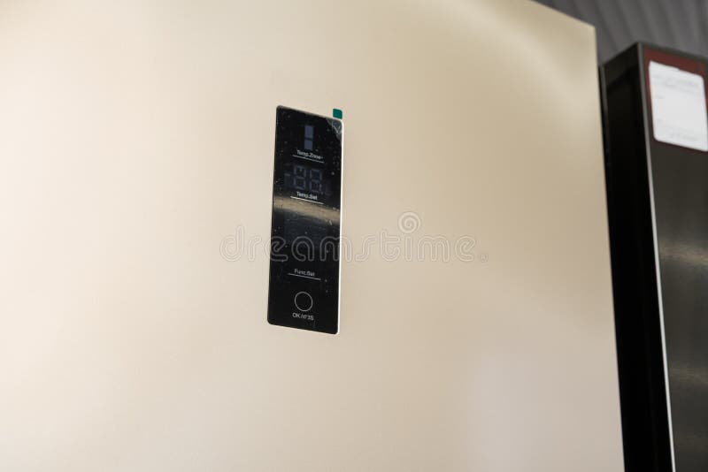 Modern Fridge Temperature Control Panel Close Up Stock Image - Image of ...