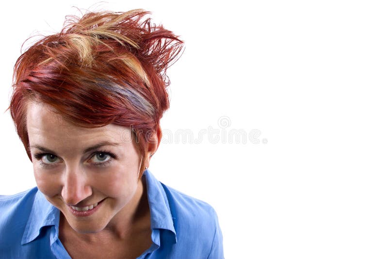 Modern frisyr fotografering för bildbyråer. Bild av rött - 31583741