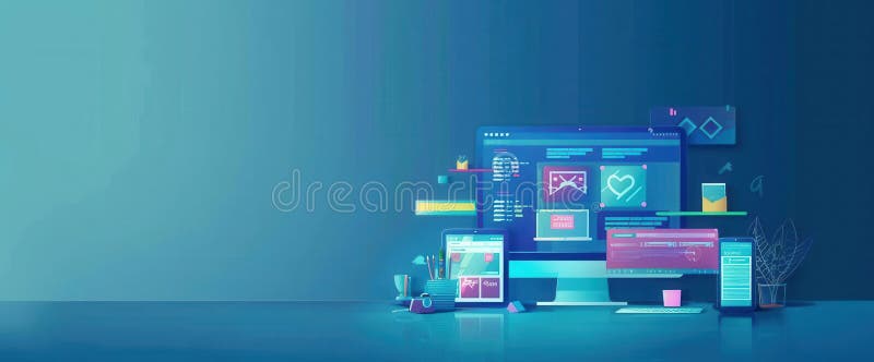 Modern Front End Development. User Interface Optimization Concept Stock ...