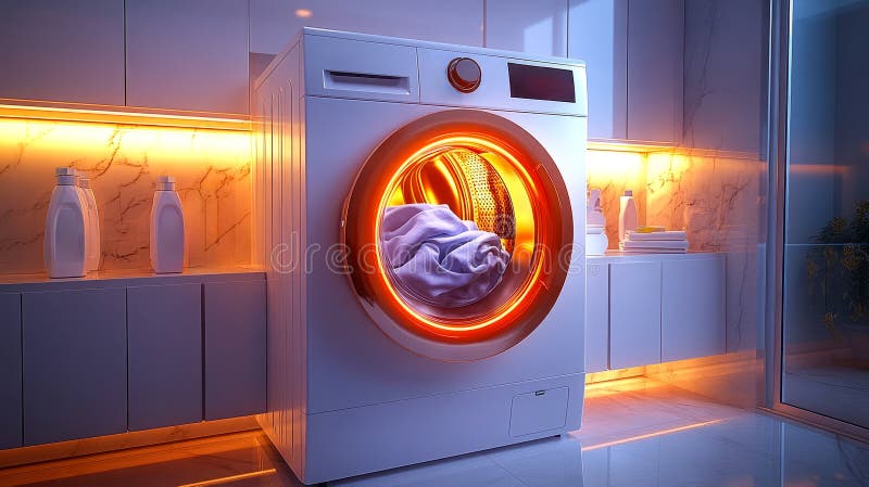 Modern Front-loading Washing Machine Stock Image - Image of washer ...