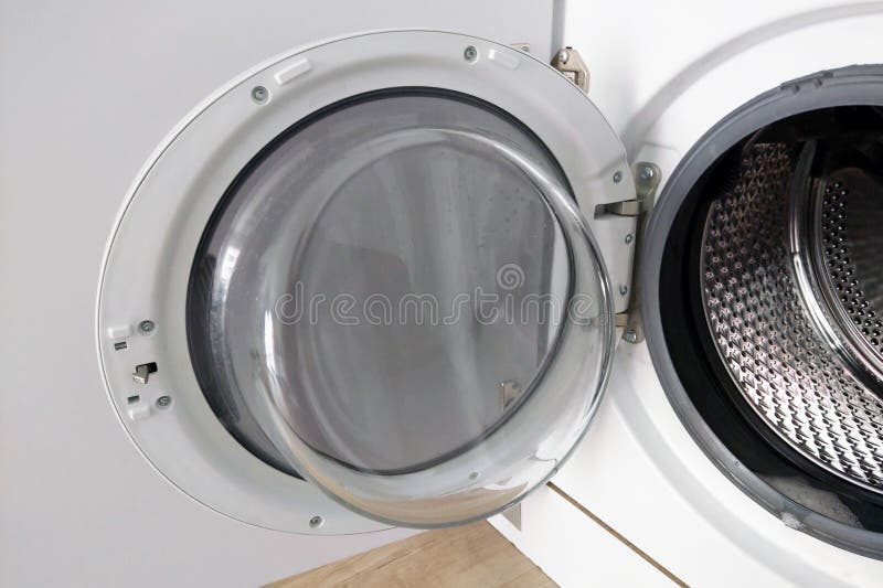 Modern Front-Loading Washing Machine with Open Door for Home Laundry ...