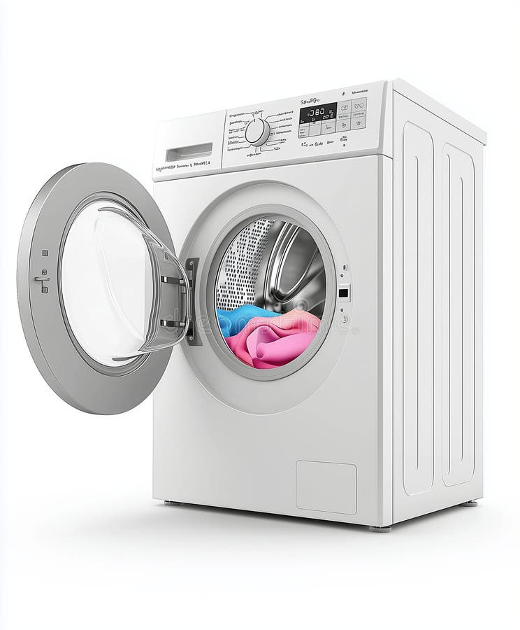 Modern Front Loading Washing Machine with Open Door, Showcasing ...