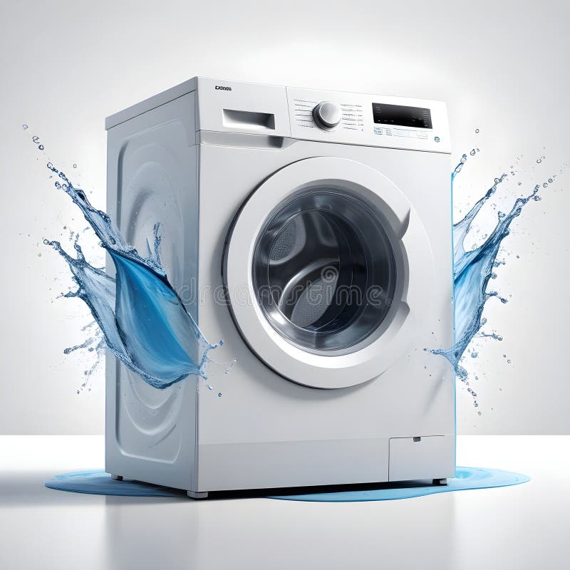 A Modern Front-loading Washing Machine with a Transparent Glass Door ...