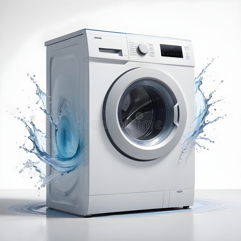 A Modern Front-loading Washing Machine with a Transparent Glass Door ...